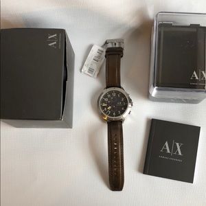 A/X Armani Exchange | Accessories | Ax Mens Watch Brown Leather New ...